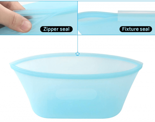 THE SILICONE REUSABLE ZERO WASTE ZIPPERED BAGS 8 PACKS