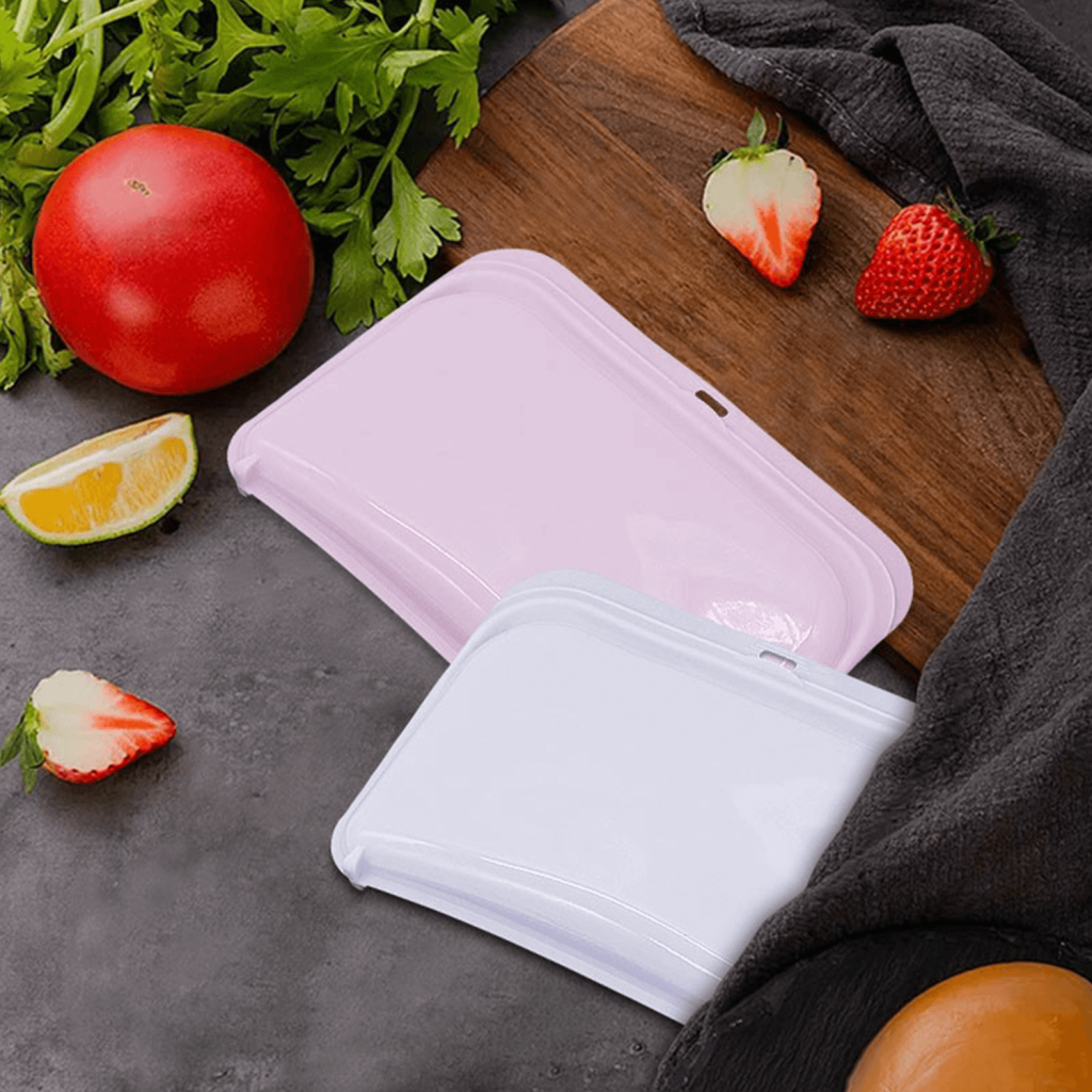 Set 3 Reusable Silicone Zero Waste Bags With Smart Stands