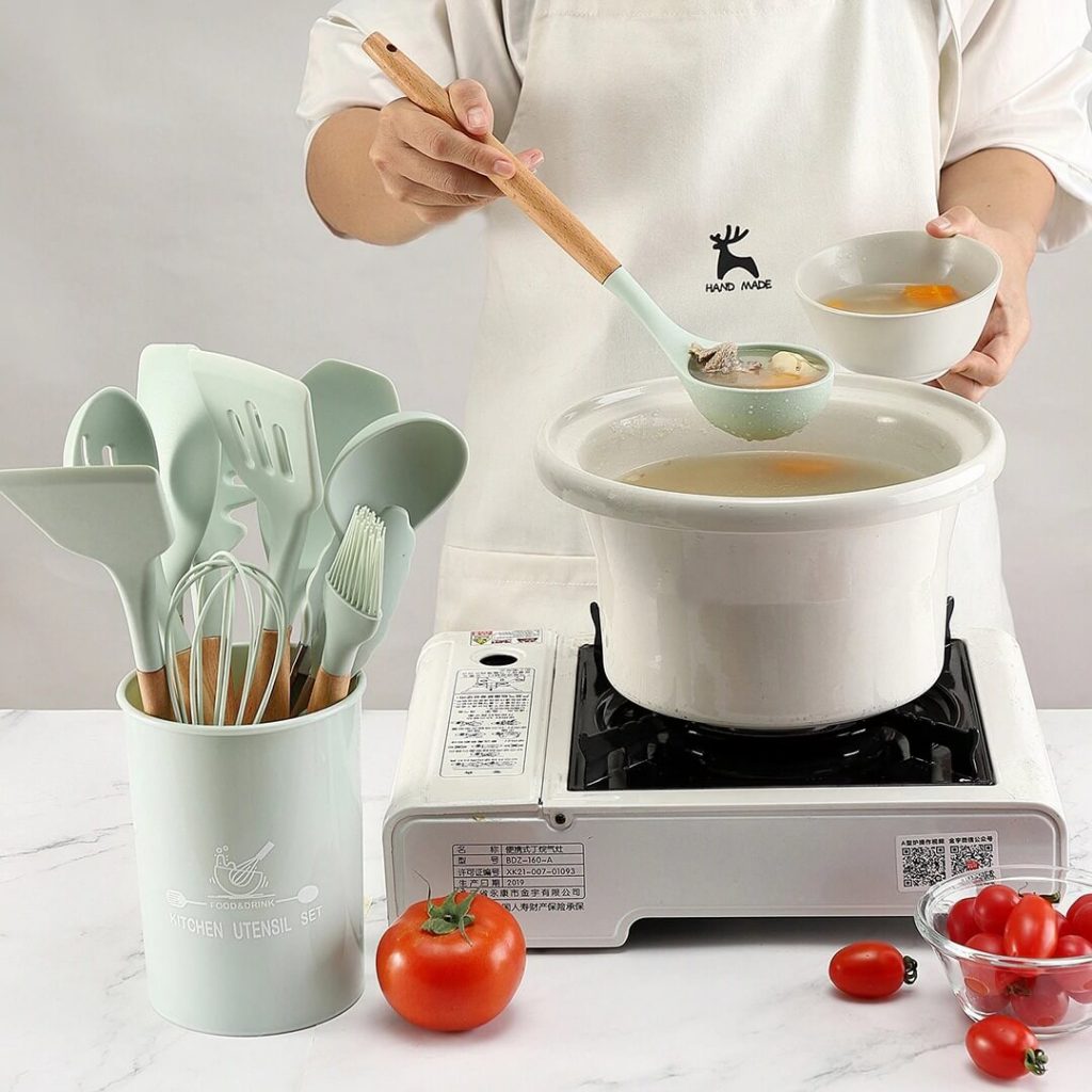 Zero Waste Cooking Utensils With 12 Safe Silicone Utensils