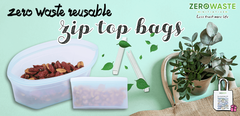 THE SILICONE REUSABLE ZERO WASTE ZIPPERED BAGS 8 PACKS