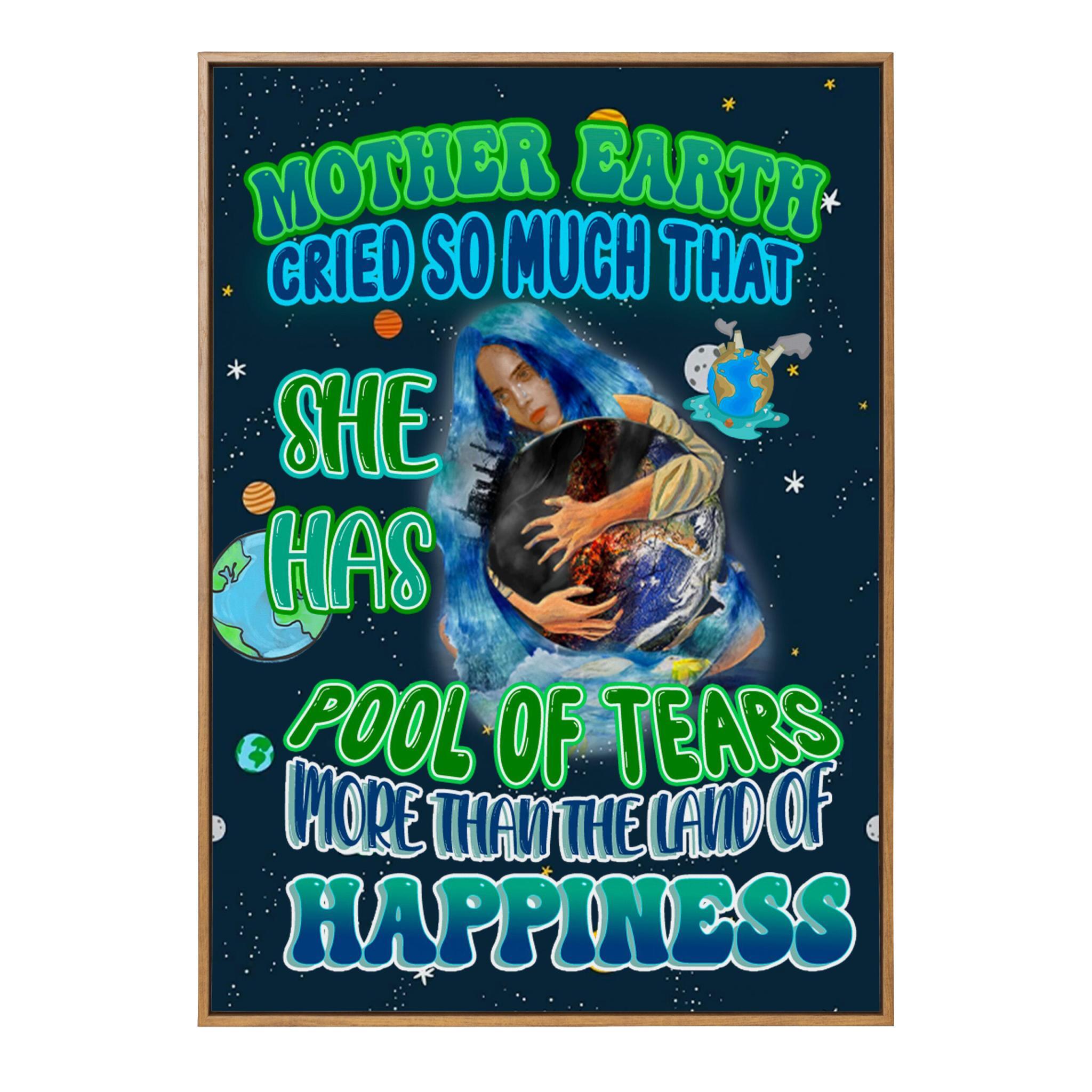 Environmental Typography Wall Art, Crying Earth Poster, Nature, Earth ...