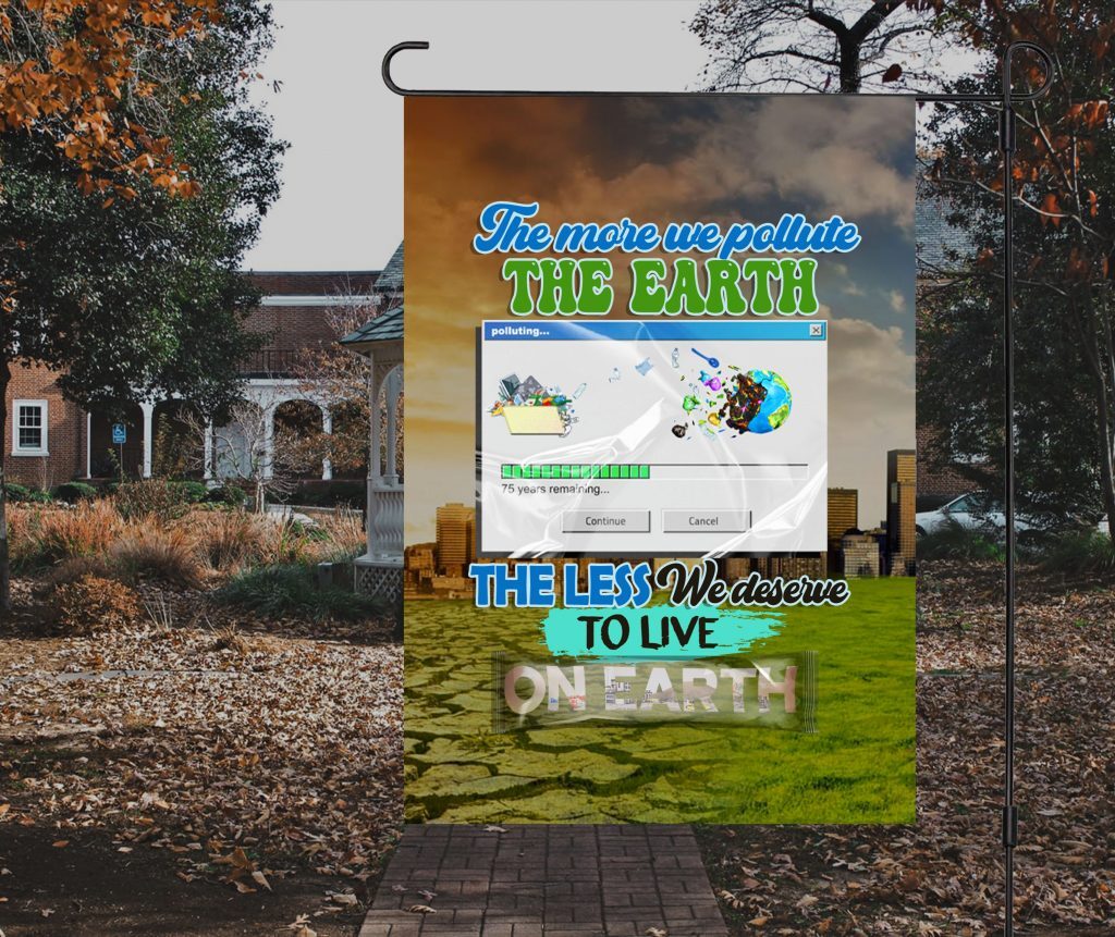 Earth Pollution Garden Flag Zero Waste Initiative