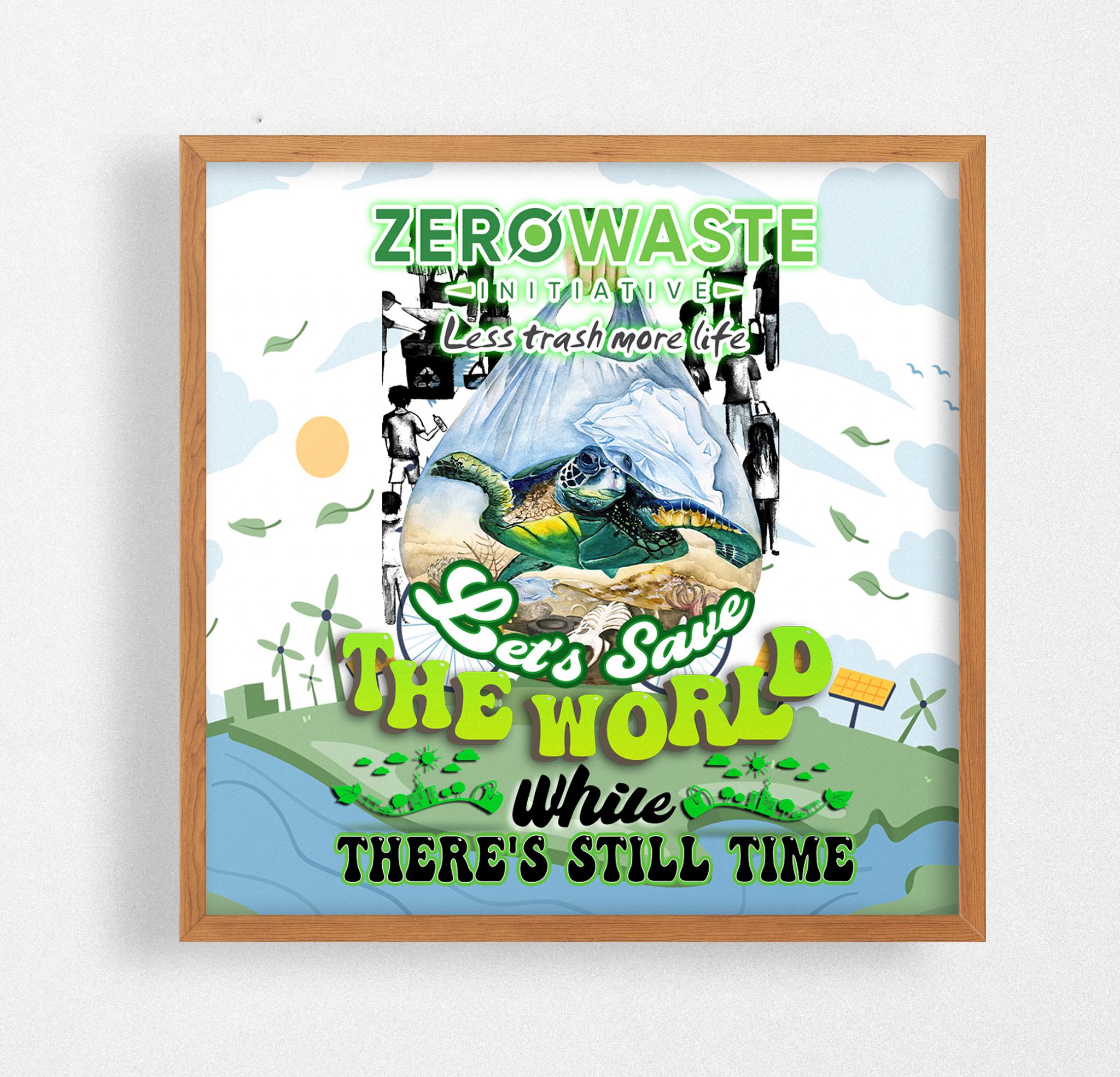 Inspirational Art Print, Less Trash More Life Poster, Humanitarian ...