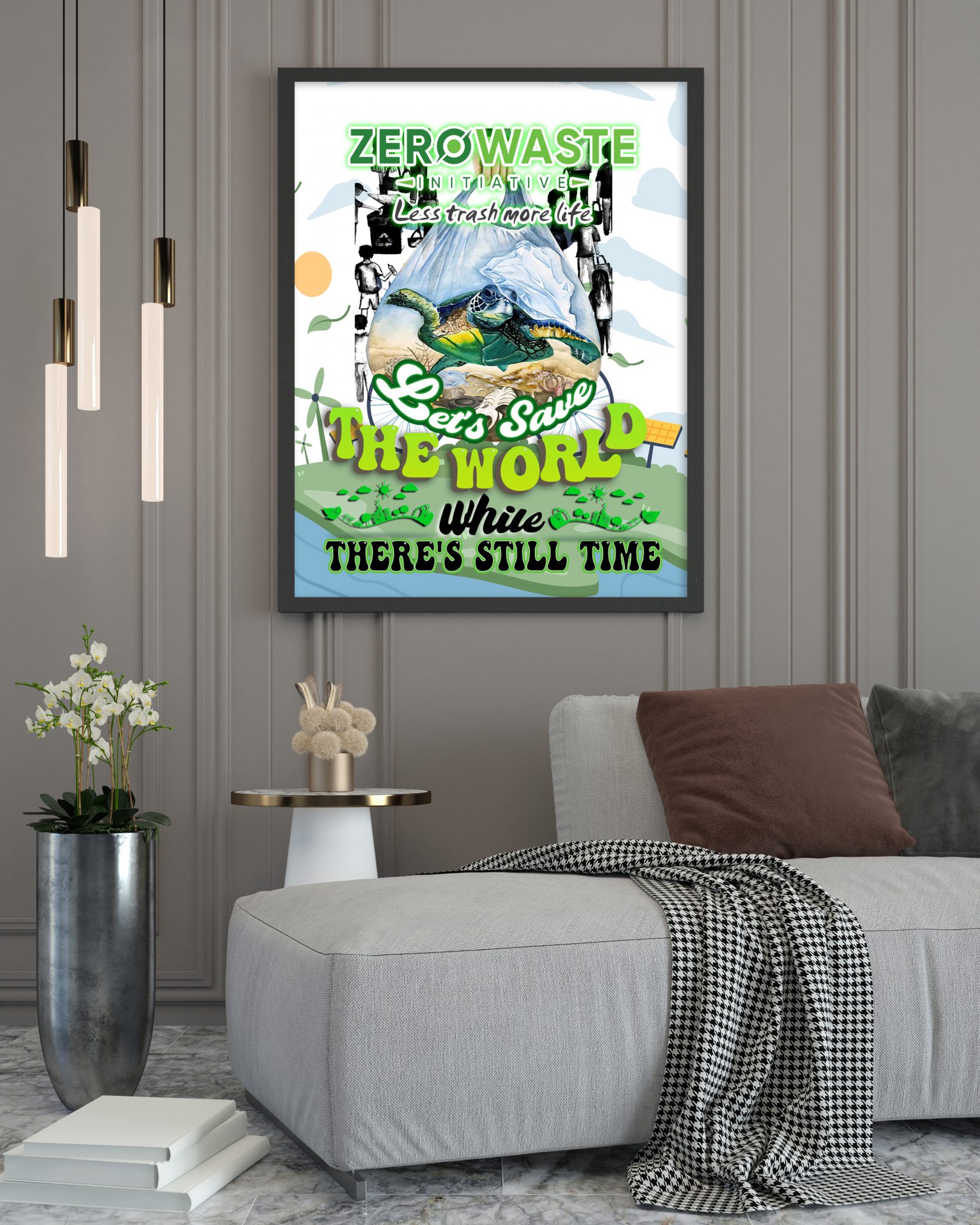 Inspirational Art Print, Less Trash More Life Poster, Humanitarian ...